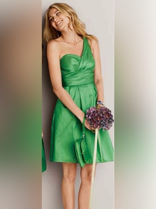 David's Bridal | Dresses | Davids Bridal Kelly Green Oneshoulder ...